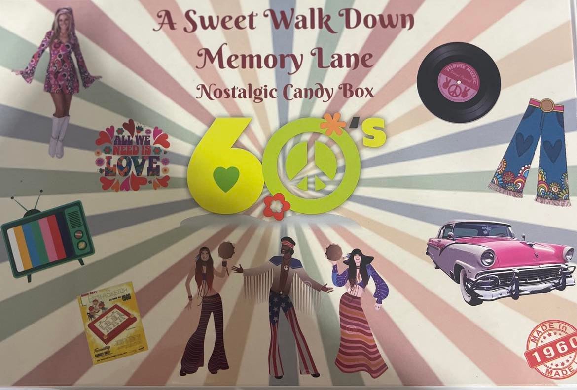 1960's A Sweet Walk Down Memory Lane Nostalgic Candy Box | Gone Glacier